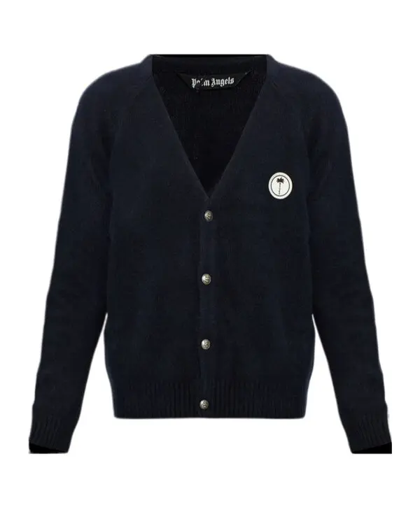 Palm Angels Long-sleeved Knitted Cardigan