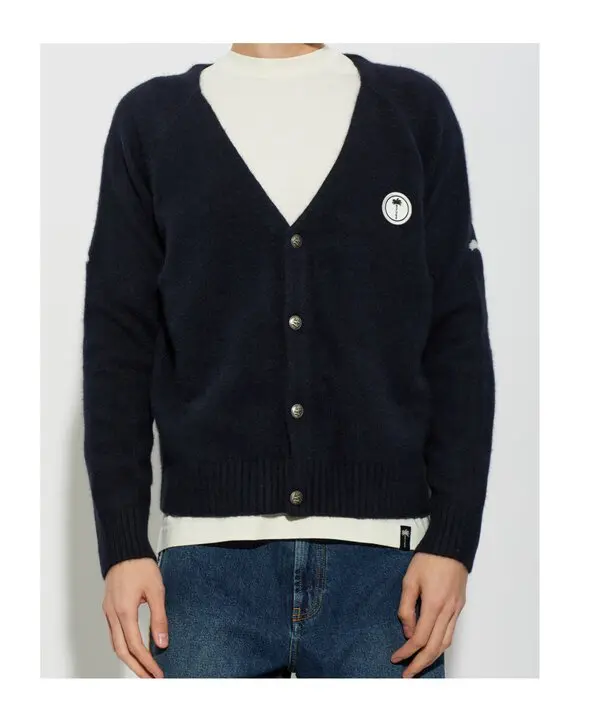 Palm Angels Long-sleeved Knitted Cardigan