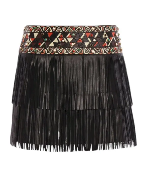 Valentino Garavani Fringed Skirt - Black
