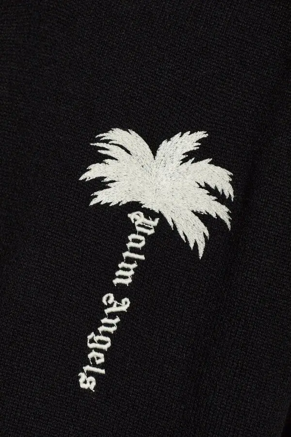 Palm Angels Long-sleeved Turtleneck Knit Top