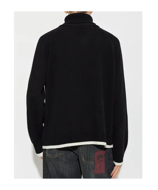 Palm Angels Long-sleeved Turtleneck Knit Top
