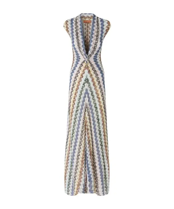 Missoni Long Lace Dress With Knot Detail - No