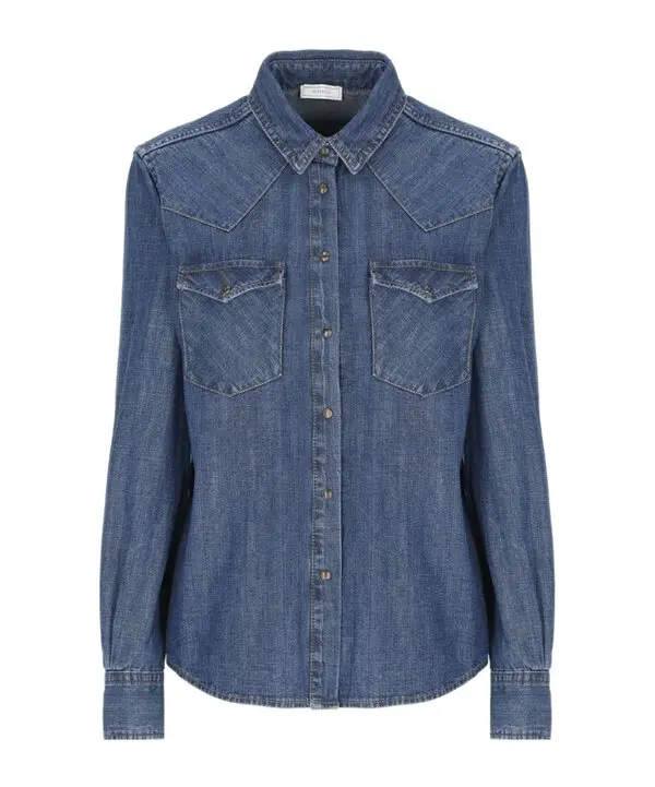 Peserico Western Denim Shirt - Blue