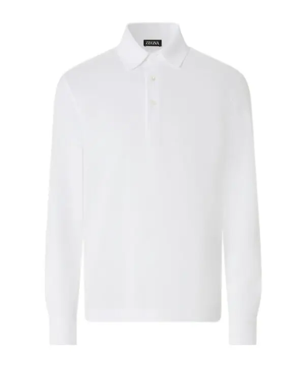 Zegna Optical Cotton Piquet Polo Shirt - White