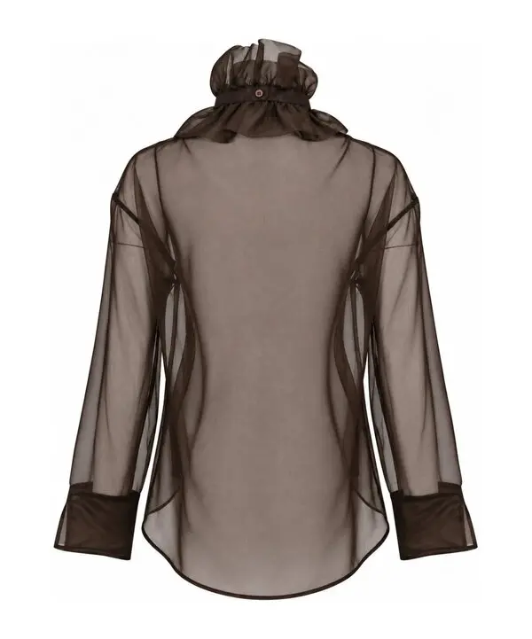 D.exterior Sheer Ruffled Tops