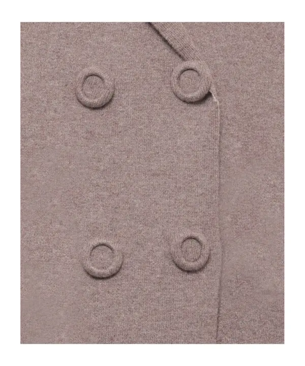D.exterior Ribbed-trim Double-breasted Coat