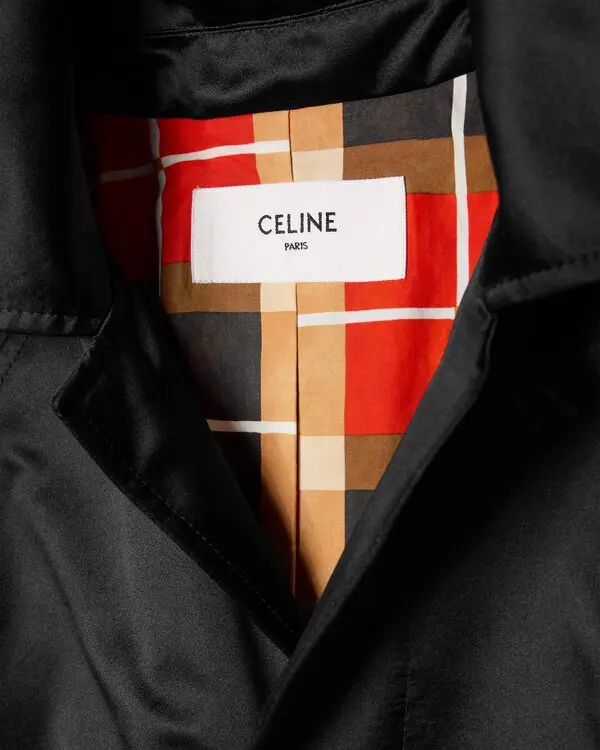 Celine Bonded Satin Balmacan With Madras Lining