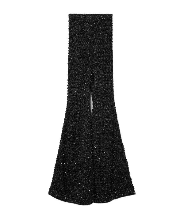Celine Trousers In Shine Tweed - Black