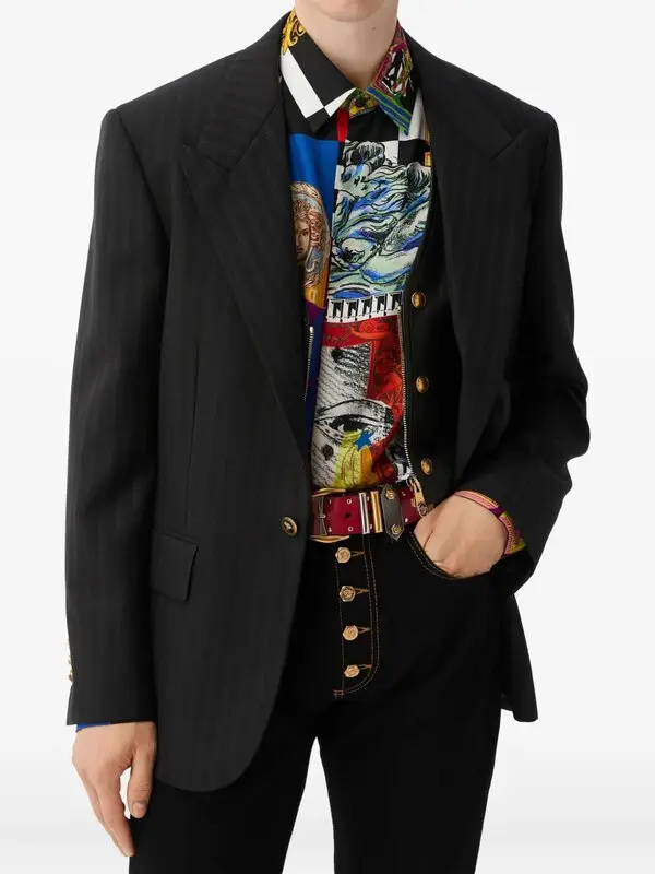 Versace Jacquard Wool Blazer