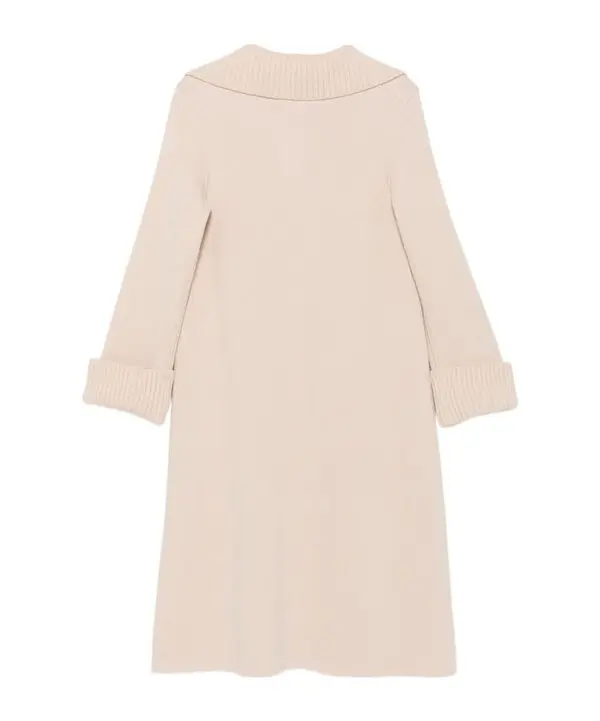 D.exterior Ribbed Trim Double-breasted Coat