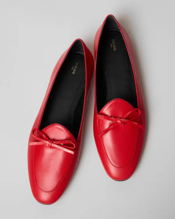Celine Aura Bow Flats - Super Red