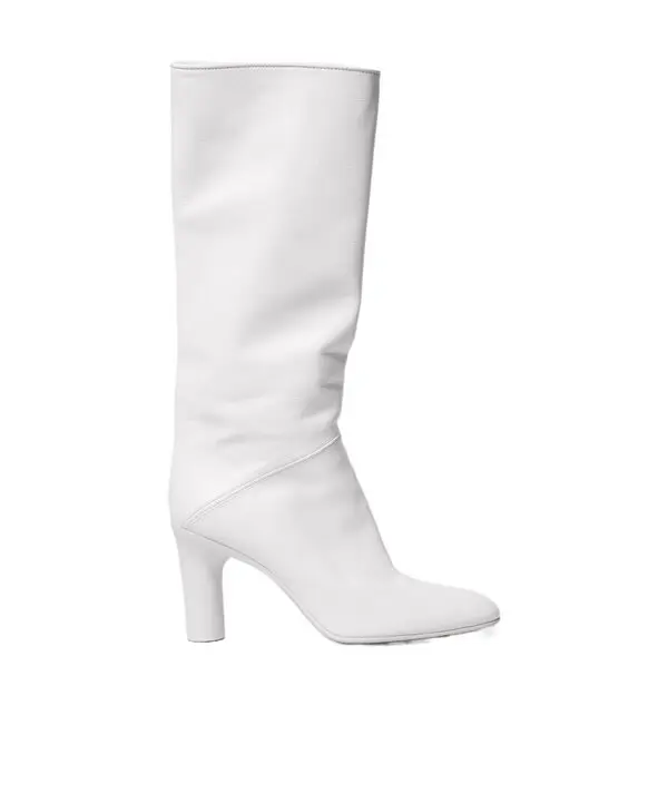 Celine Round-toe Tall Boots - White