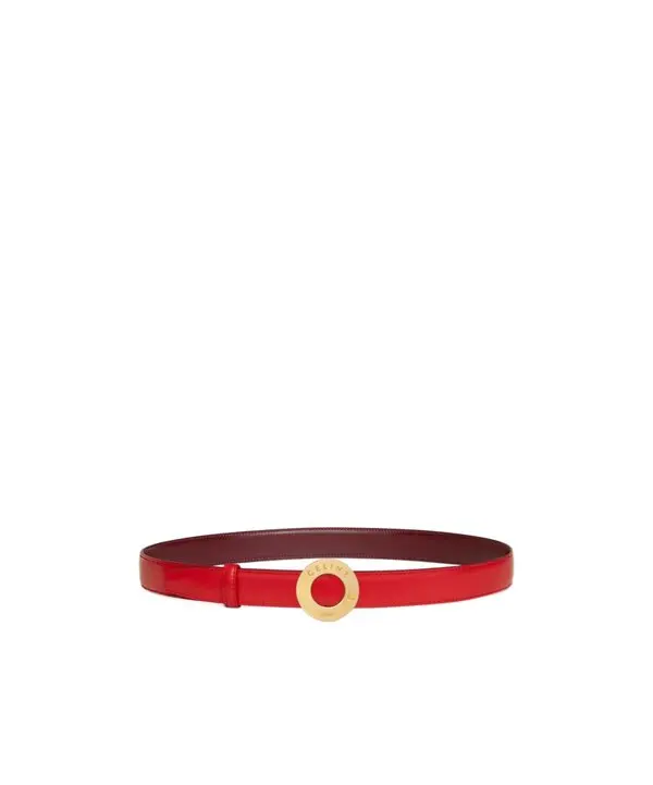 Celine Round Clasp And Reversible Belt - Red