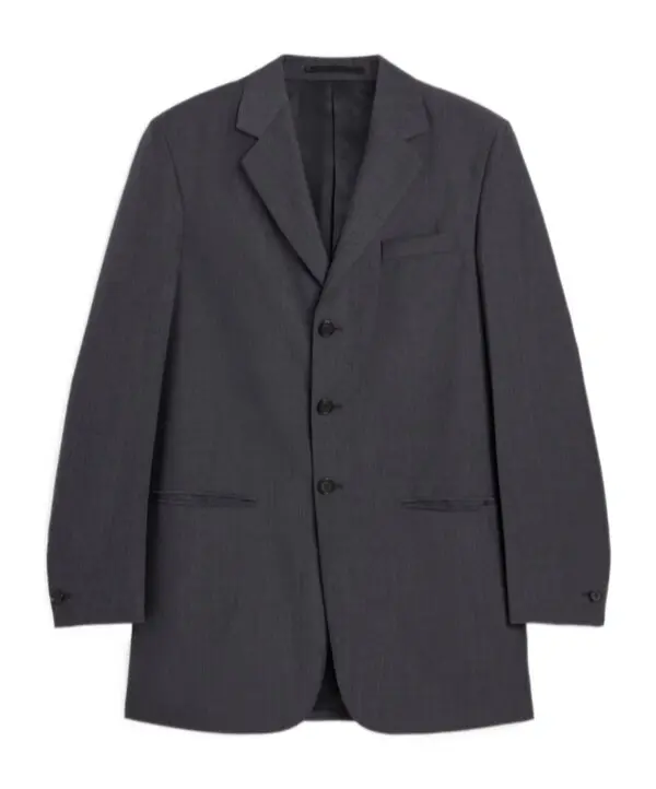 JIL SANDER Fil-à-fil Wool Tailored Jacket - Fog