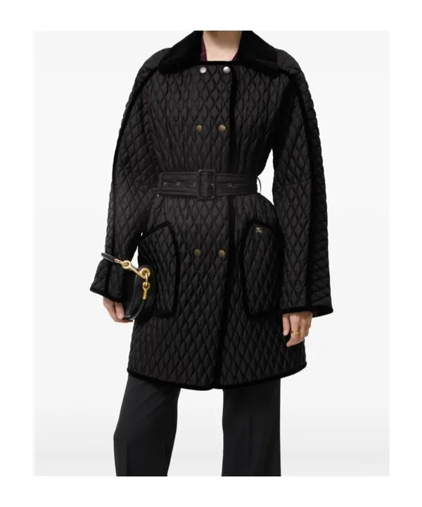 Burberry Quilted Belted Coat