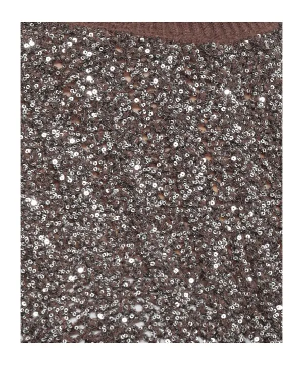 D.exterior Sequined Sleeveless Knitted Top