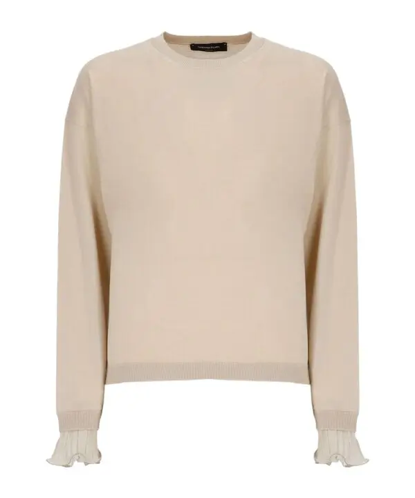 Fabiana Filippi Ruffled Cuff Sweater - Beige