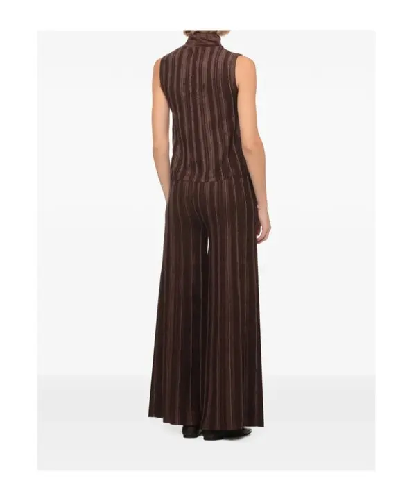 D.exterior Striped High-neck Sleeveless Top