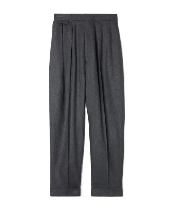 Celine Trousers In Cashmere Flannel - British Grey