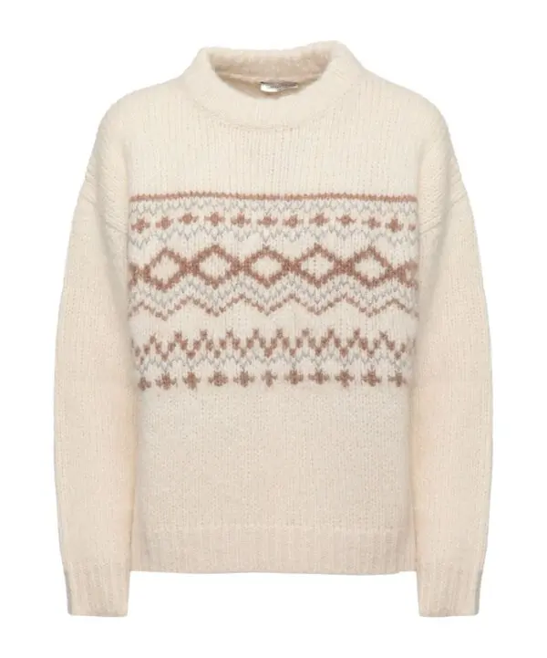 Peserico Fair Isle Knitted Sweater - Ivory