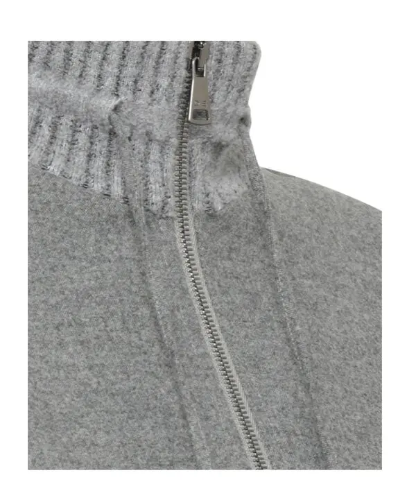 D.exterior Ribbed-collar Bomber Jacket
