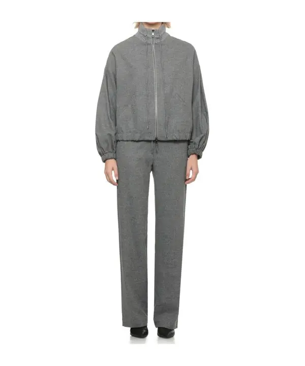 D.exterior Ribbed-collar Bomber Jacket