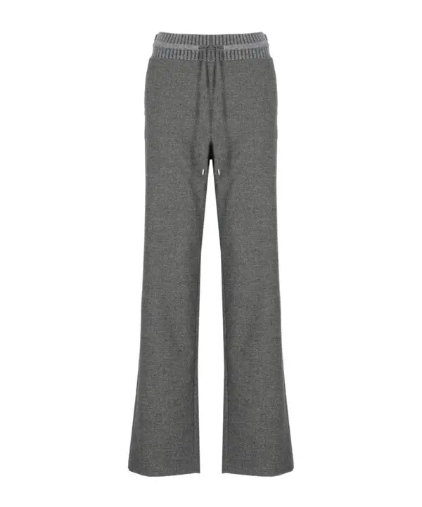 D.exterior Drawstring Knit-waist Pants - Grey