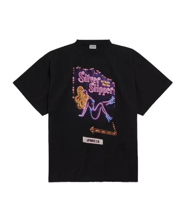 Balenciaga Silver Slipper Oversized T-shirt - Black