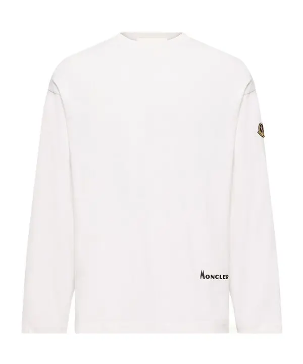 Moncler K2 Print Long Sleeve Cotton T-shirt - White