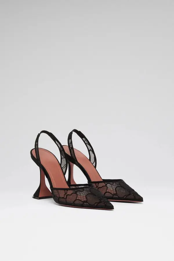 Amina Muaddi Lace High-heeled Sandals