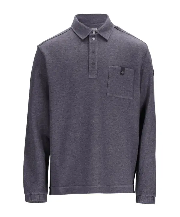 Moncler Long-sleeve Polo Shirt - Dark Gray