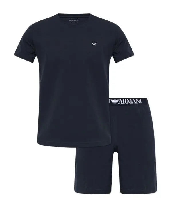 Emporio Armani Logo Waistband Pyjamas - Navy Blue