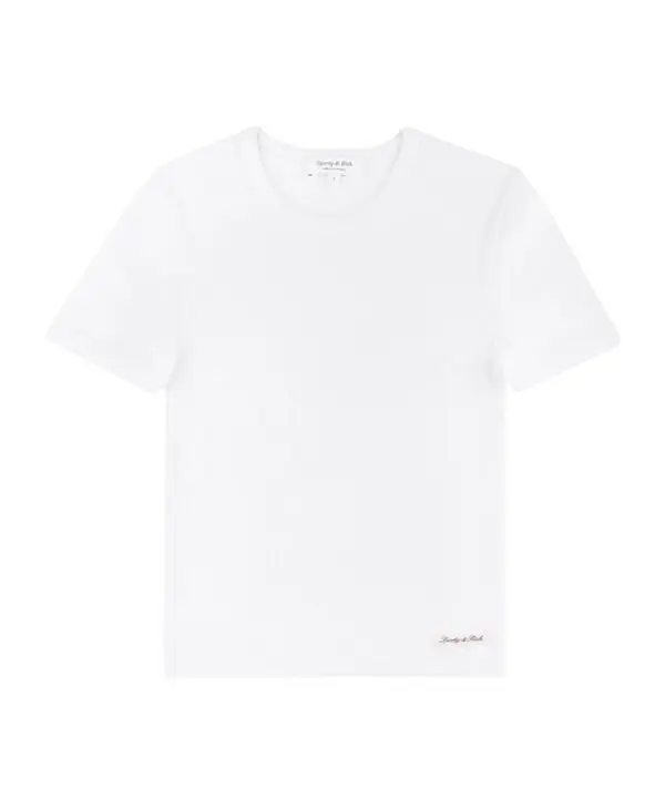 SPORTY  RICH Ribbed-knit T-shirt
