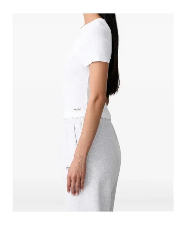 SPORTY  RICH Ribbed-knit T-shirt