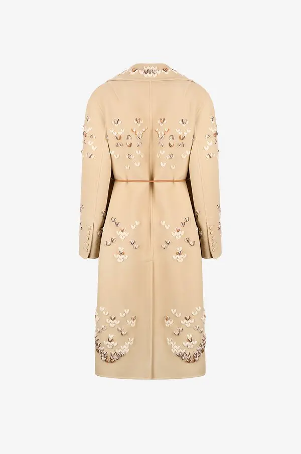 Ermanno Scervino Embroidered Belted Coat