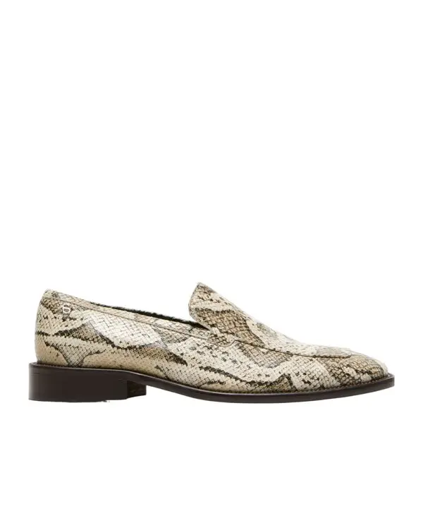 Acne Studios Snakeprint Leather Loafers - Light Brown