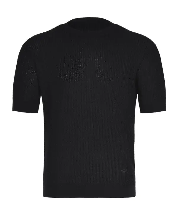 Emporio Armani Ribbed Short Sleeve Sweater