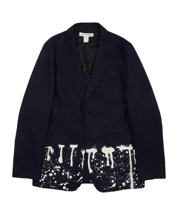 Comme Des Garçons Long-sleeve Printed Jacket - Navy Blue