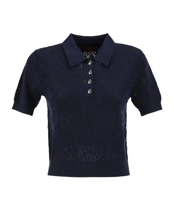 DONDUP Open-knit Polo Shirt - No