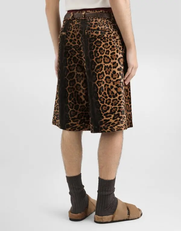 Dolce & Gabbana Leopard-print Calfskin Trousers
