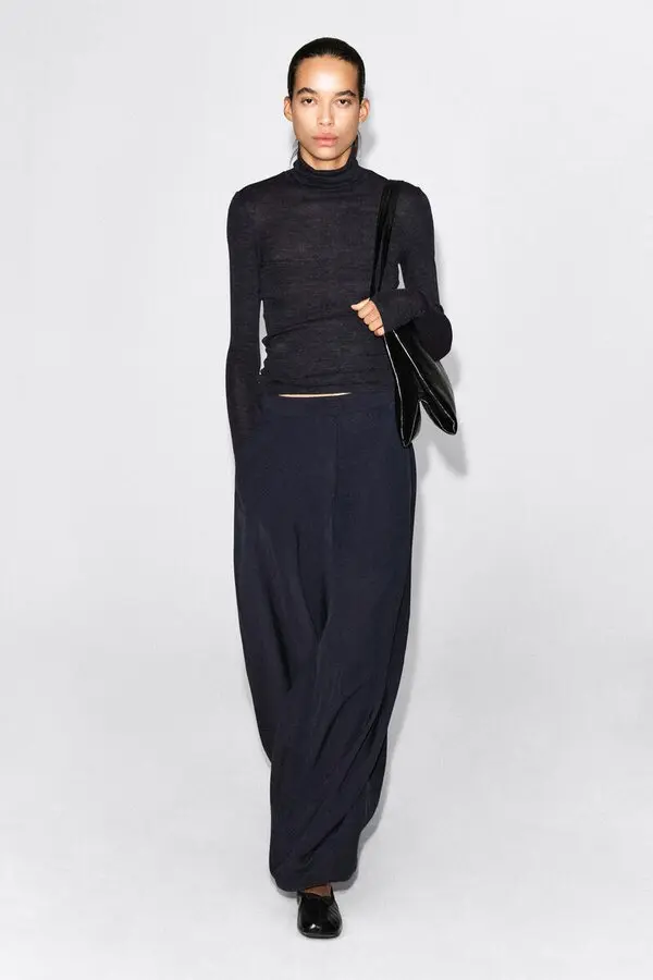 Cos Fluid Topstitched Barrel-leg Pants