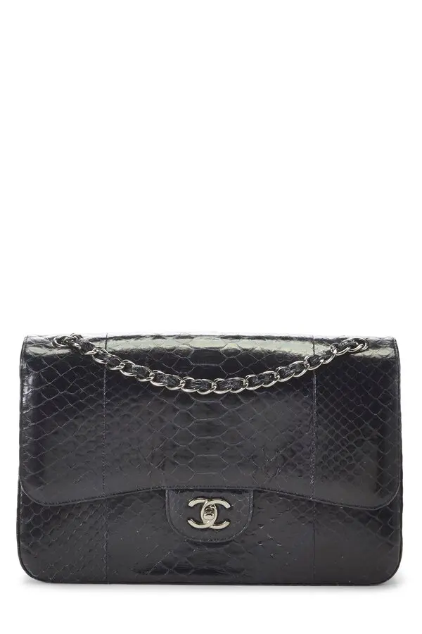 Chanel Python New Classic - Navy