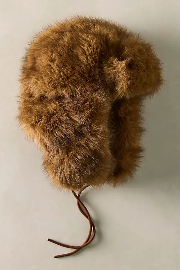 Free People Luxy Lou Fur Trapper Hat - Caramel