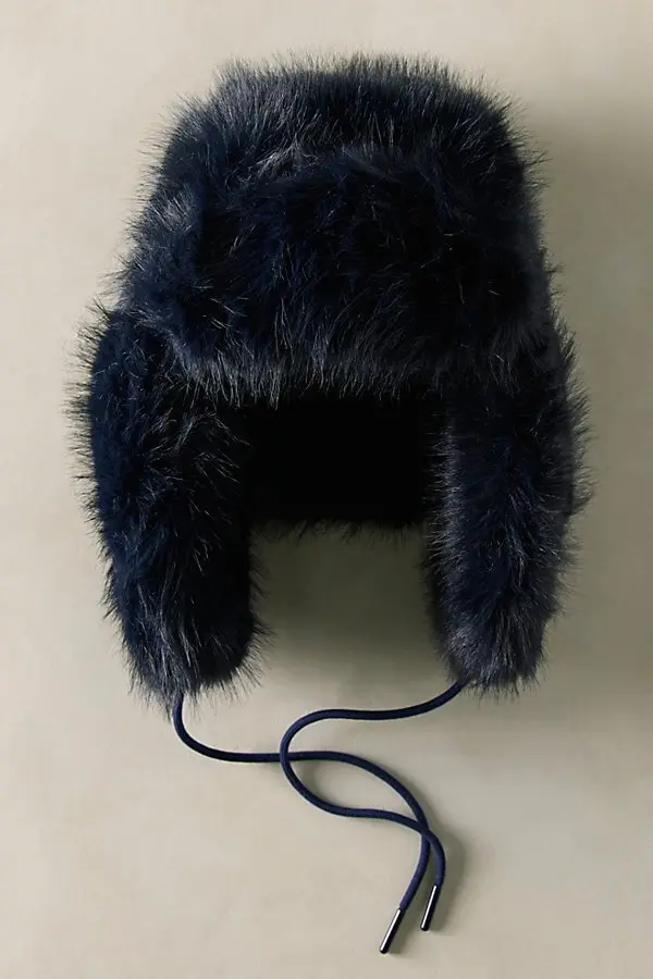 Free People Luxy Lou Fur Trapper Hat - Midnight