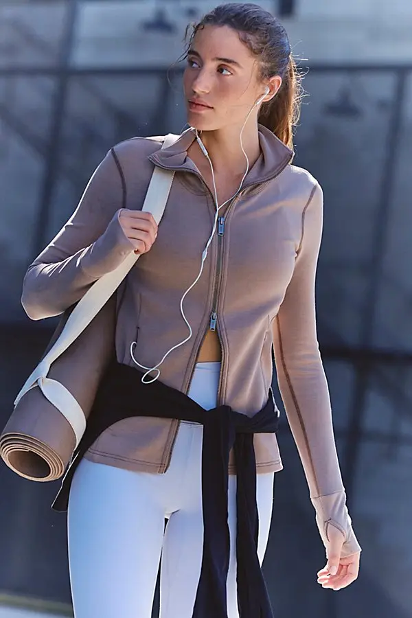 Free People High Horizon Zip-up - Sandstorm