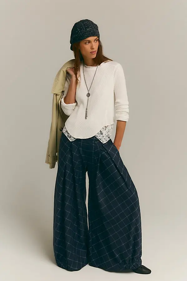 Free People Greatest Hits Pull-on Trousers - Indigo Combo