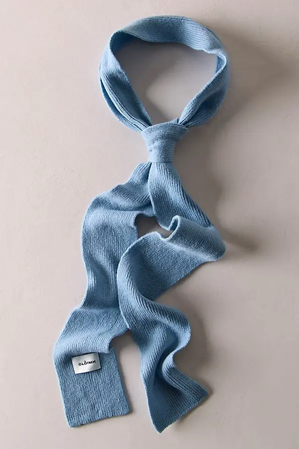 CLOIMH Soft Wool Mini Scarf - Light Blue