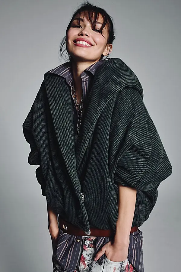 Free People Fp One Summit Wrap Hoodie - Green