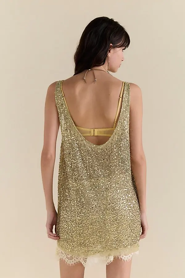 Free People All That Glitters Mini Slip Dress