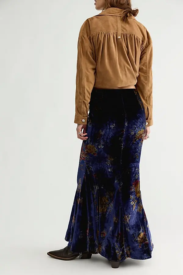 Free People Cosmic Velvet Maxi Skirt